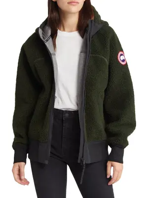 Canada Goose Canada Goose Simcoe Fleece Zip-Up Hooded Jacket Dark Sage-sauge Fronc