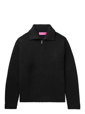 THE ELDER STATESMAN Cashmere Zip-up Sweater - Black