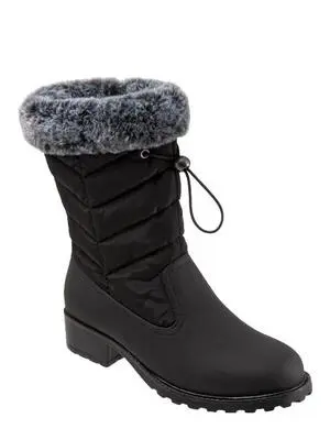 Trotters Trotters Bryce Faux Fur Trim Winter Boot Black
