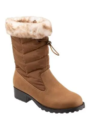 Trotters Bryce Faux Fur Trim Winter Boot - Luggage