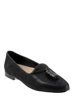 Trotters Liz Tassel Loafer - Black Mini Dot