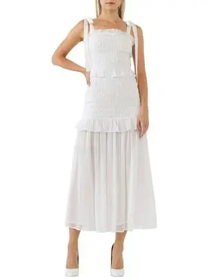 Endless Rose Smocked Maxi Dress - White