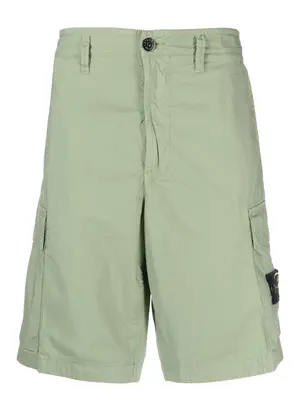 Stone Island Side Logo-patch Bermuda Shorts - Green