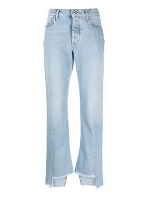 Off-White Frayed Edge Straight-leg Jeans - Blue