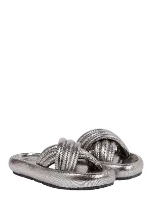 Isabel Marant Niloo Snake-effect Leather Sandals - Silver