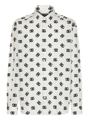 Dolce & Gabbana Dg Monogram Cotton Shirt - White