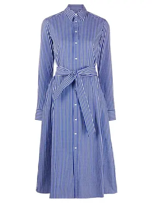 RALPH LAUREN Polo Ralph Lauren Striped Belted Shirt Dress