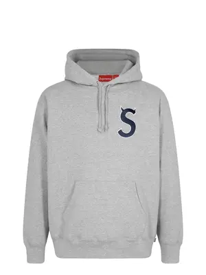 Supreme S Logo Drawstring Hoodie - Grey