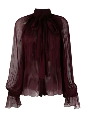 ATU BODY COUTURE Semi-sheer Blouse - Red