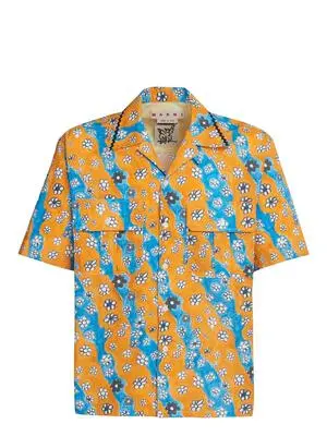 Marni Daisy-print Patch-pocket Shirt - Orange