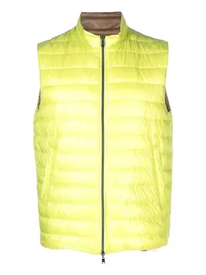 Herno Quilted Reversible Down Gilet - Yellow