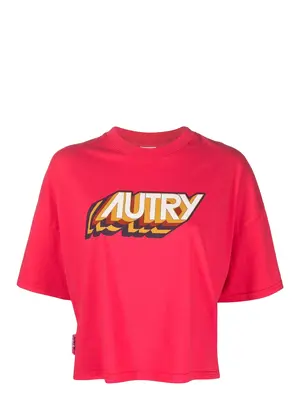 AUTRY Logo-print T-shirt - Pink