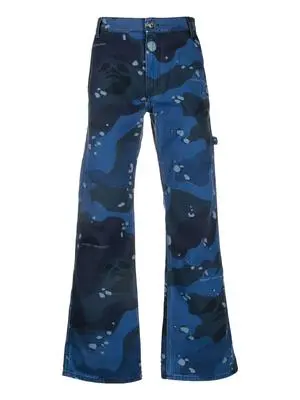 Off-White Camouflage-print Carpenter Jeans - Blue