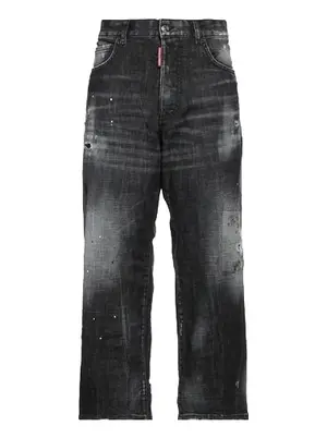 Dsquared2 Jeans With Leather Trim - Black