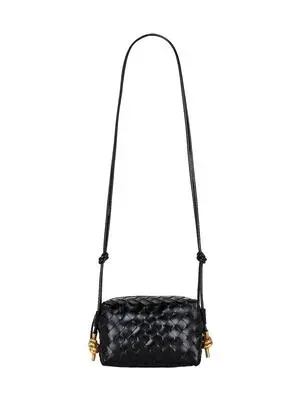 Bottega Veneta Bottega Veneta Mini Loop Bag Black & Muse Brass