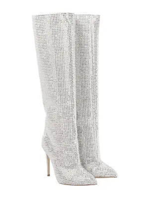 Paris Texas Holly Embellished Knee-high Boots - Silver