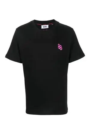 Gcds Graphic-print Cotton T-shirt - Black