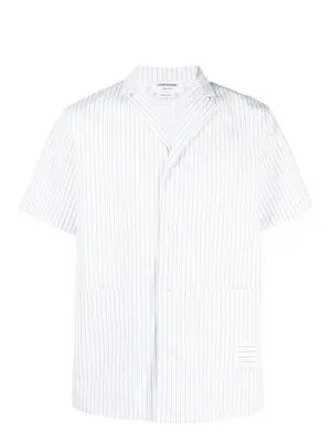 Thom Browne Striped Short-sleeved Shirt - Blue