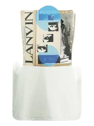 LANVIN White Graphic Print Short Sleeve T-shirt - Green