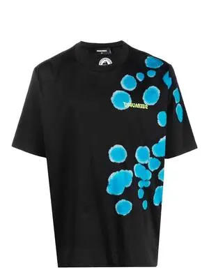 Dsquared2 Abstract-print Logo T-shirt - Black