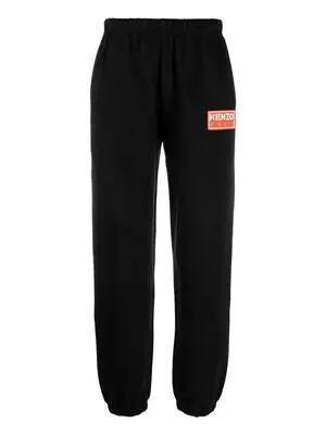 Kenzo Logo Patch Cotton Track Pants - Black