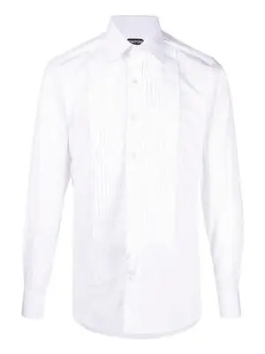 TOM FORD Pintuck Long-sleeve Shirt - White