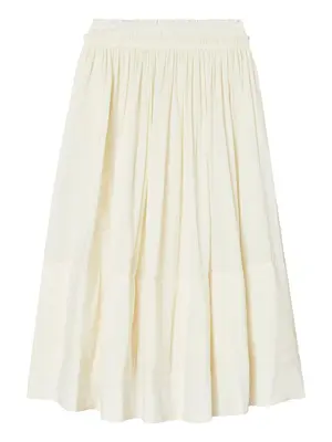 Tory Burch Pleated Midi Skirt - Neutrals