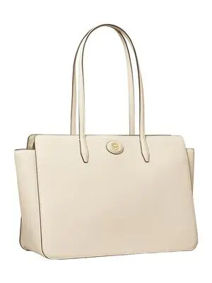 Tory Burch Robinson Pebbled Tote - New Cream