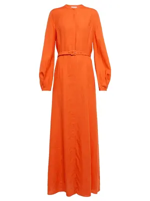 Gabriela Hearst Massey Linen Maxi Dress - Orange
