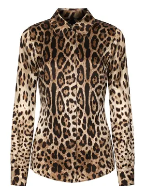 Dolce & Gabbana Leopard-print Satin Shirt - Animal Print