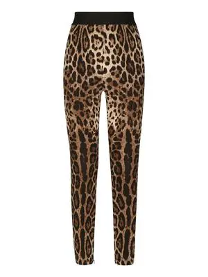 Dolce & Gabbana Leopard-print Charmeuse Leggings - Animal Print