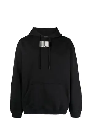 VTMNTS Logo-patch Long-sleeve Hoodie - Black