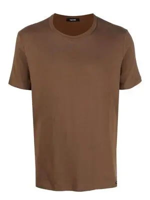 TOM FORD Solid-color Crew-neck T-shirt - Brown