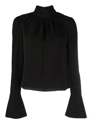 Rabanne Ruched Long-sleeve Top - Black