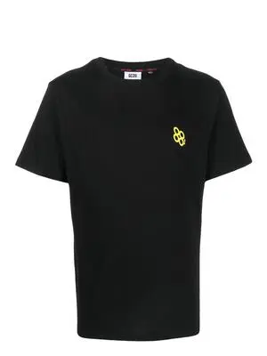 Gcds Graphic-print Cotton T-shirt - Black