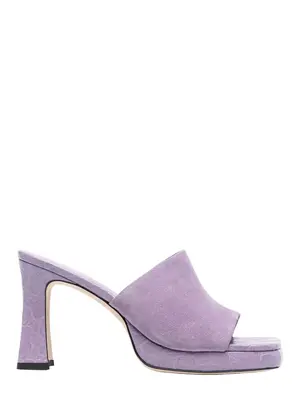 By Far 90mm Suede Sandals - Purple