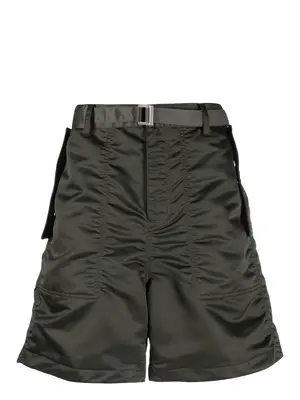 Sacai Buckle-fastened Tailored Shorts - Green