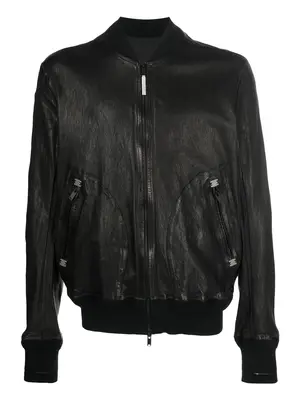 ISAAC SELLAM EXPERIENCE Zipped Leather Jacket - Black