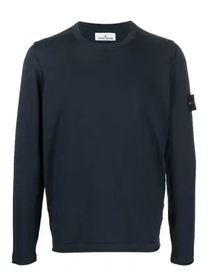 Stone Island Logo-patch Sleeve Jumper - Blue