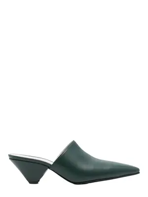 Fabiana Filippi 50mm Leather Mules - Green