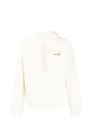 Carhartt Work In Progress American Script Cotton Hoodie - Neutrals