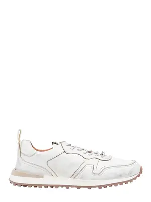 BUTTERO® Lace-up Leather Sneakers - White
