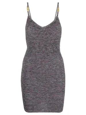 Gcds Open-back Mini Knitted Dress - Grey
