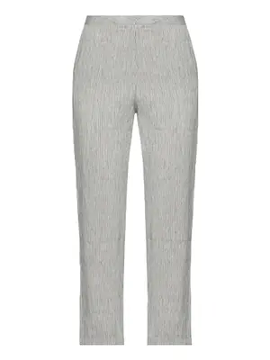 MANILA GRACE Striped Straight-leg Pants - Grey
