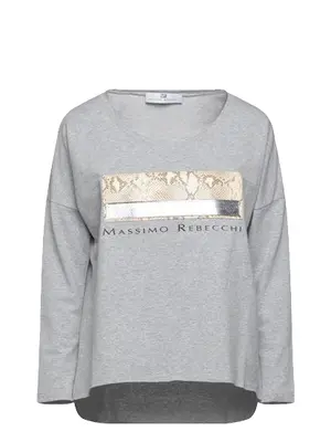 MASSIMO REBECCHI Cotton-Blend Sweatshirt With Appliqués Grey