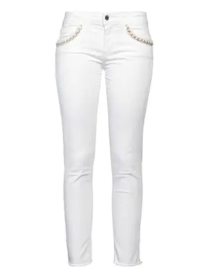 LIU •JO Tapered Cotton-Elastane Pants White