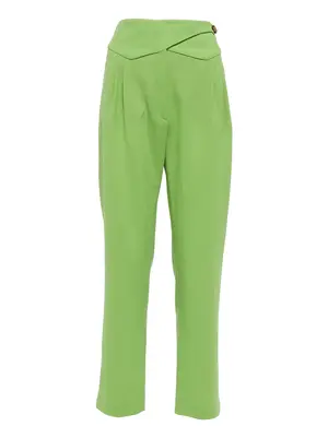 BLAZÉ MILANO High-rise Straight Wool Pants - Green