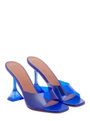 Amina Muaddi Lupita Pvc Mules - Blue