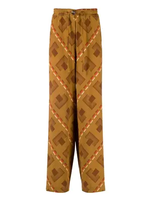 PIERRE-LOUIS MASCIA Patterned Trousers - Brown