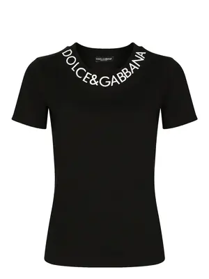 Dolce & Gabbana Embroidered Jersey T-shirt - Black